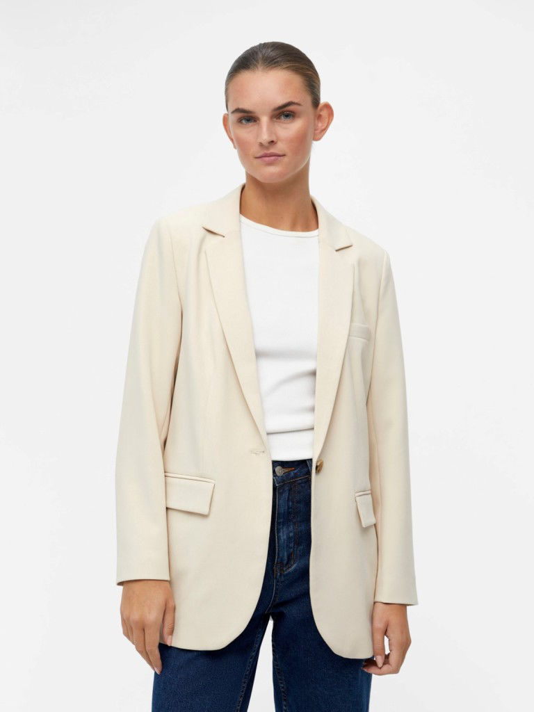 Butik Viller - OBJECT BLAZER OBJSIGRID SANDSHELL