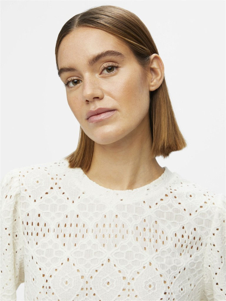 Butik Viller - OBJECT BLUSE OBJFEODORA HVID